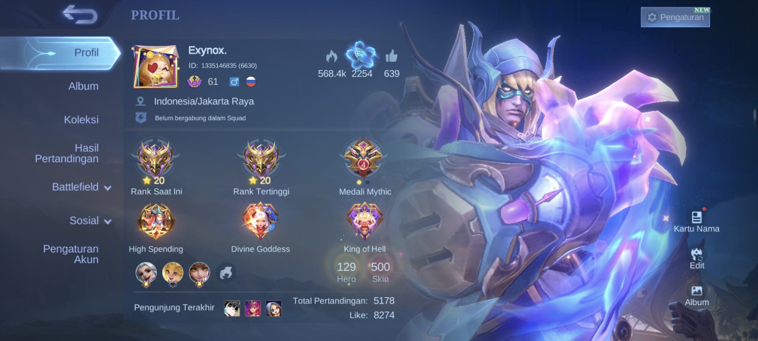 MLBB Mega Collector Lv61 - 500 Skins