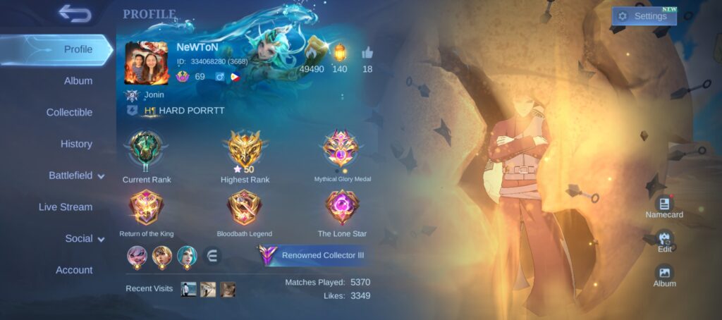 MLBB LV69 252 Skins + KOF | Immortalboost